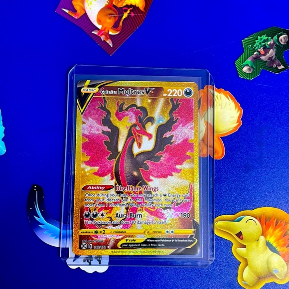 Toys | Galarian Moltres V Gold Pokmon Card | Poshmark